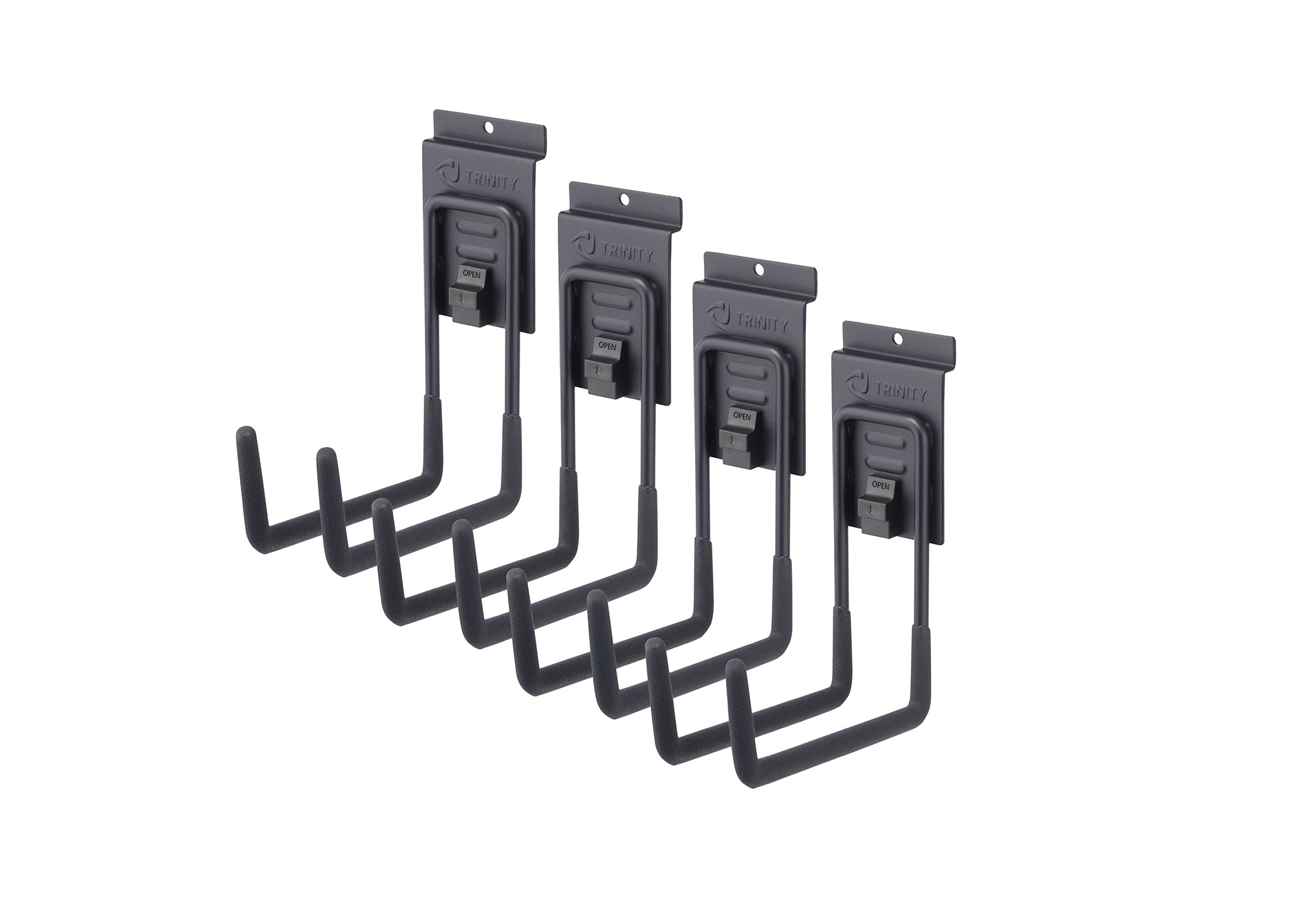 TRINITY | 6" Deep Double Hook for Slatwall | w/ Spring Lock | 4-Pack ...