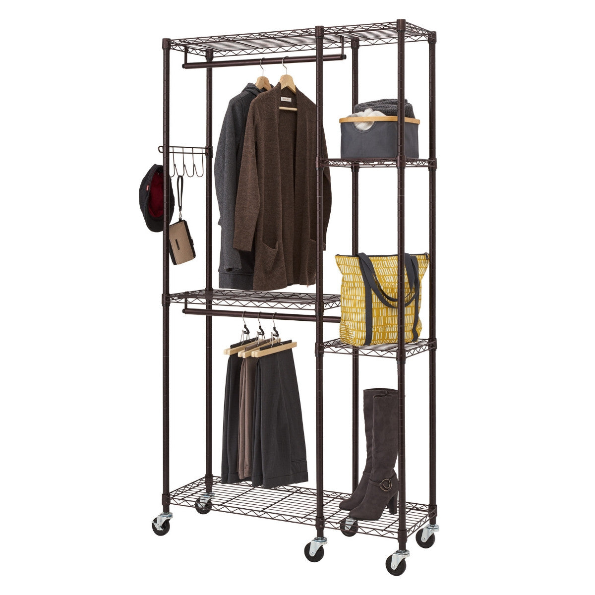 TRINITY Rolling Closet Organizer, Dark Bronze – TRINITY International ...