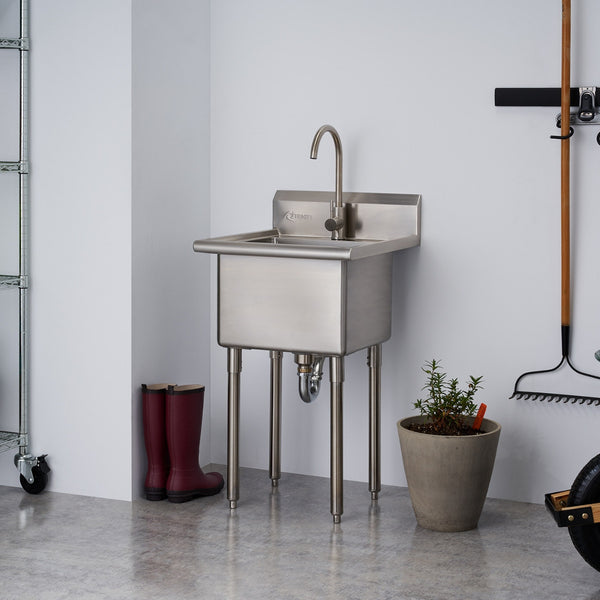 TRINITY Stainless Steel Utility Sink w/ Faucet, NSF Certified – TRINITY ...