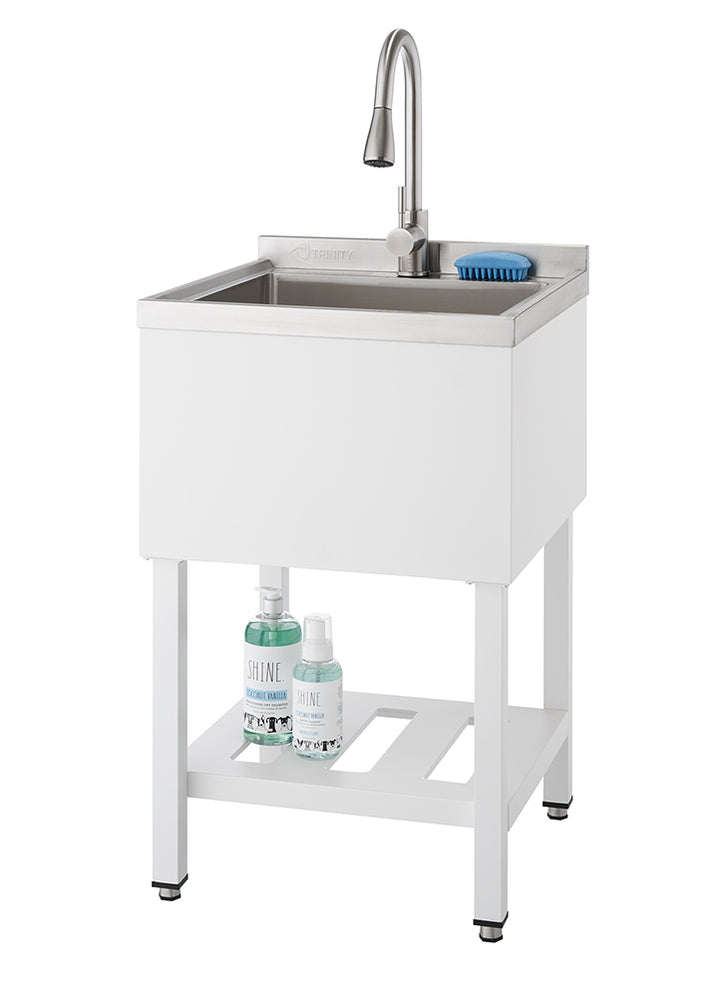 TRINITY | 18x16x13 Basin | Stainless Steel Utility Sink | NSF | w/ Pul ...