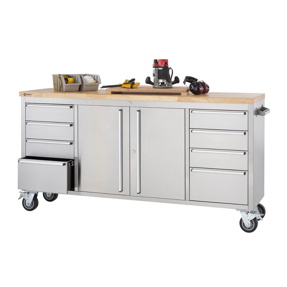 TRINITY 72x19 Stainless Steel Rolling Workbench – TRINITY International ...
