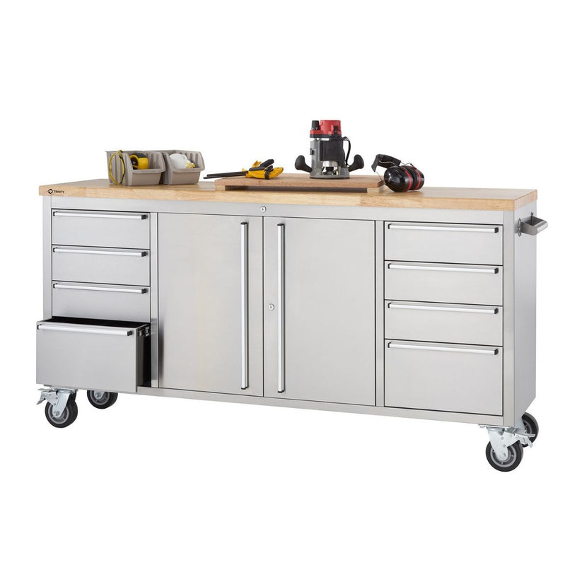 TRINITY 72x19 Stainless Steel Rolling Workbench – TRINITY ...